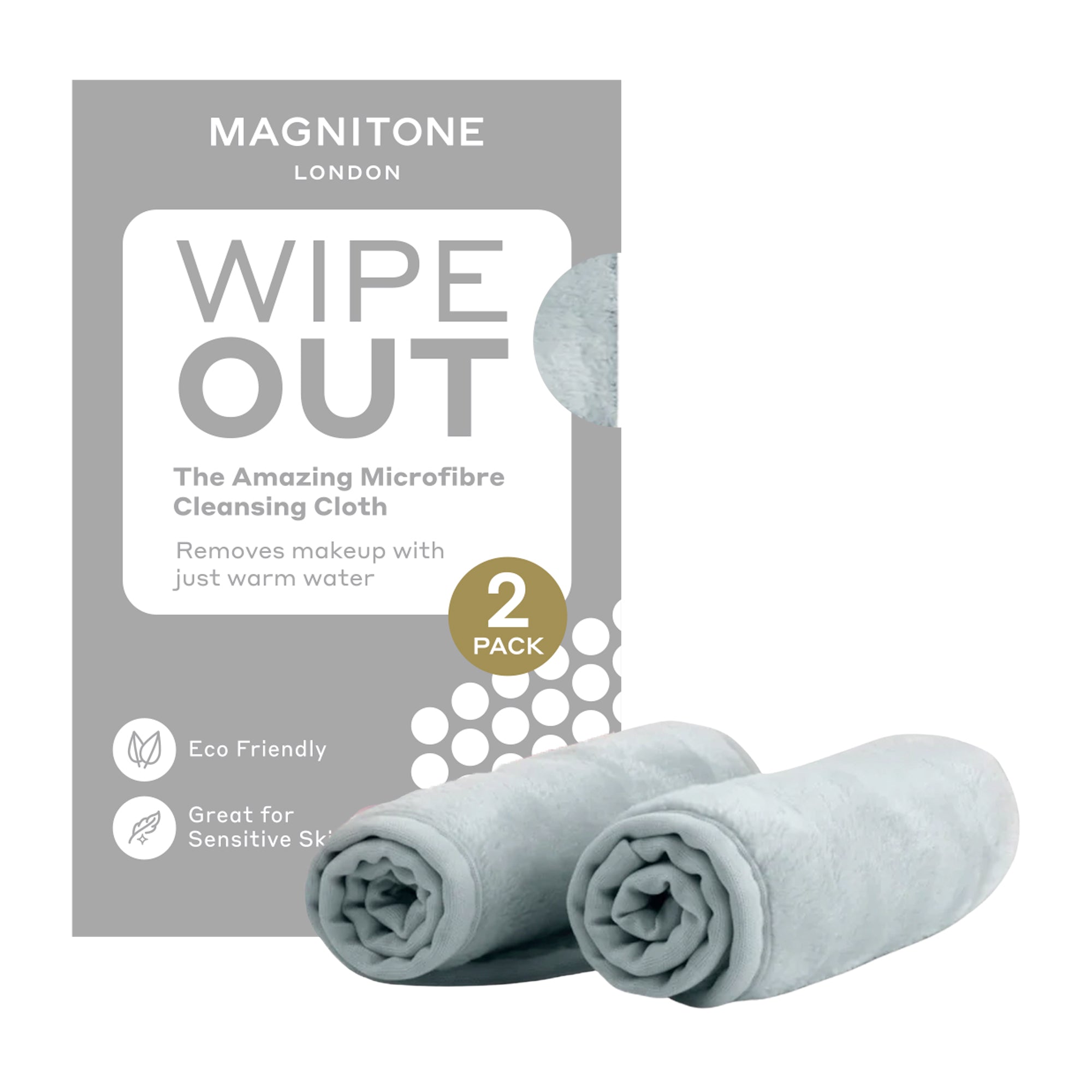MAGNITONE WipeOut! Makeup Removal & Cleansing Cloths | 2 Pack