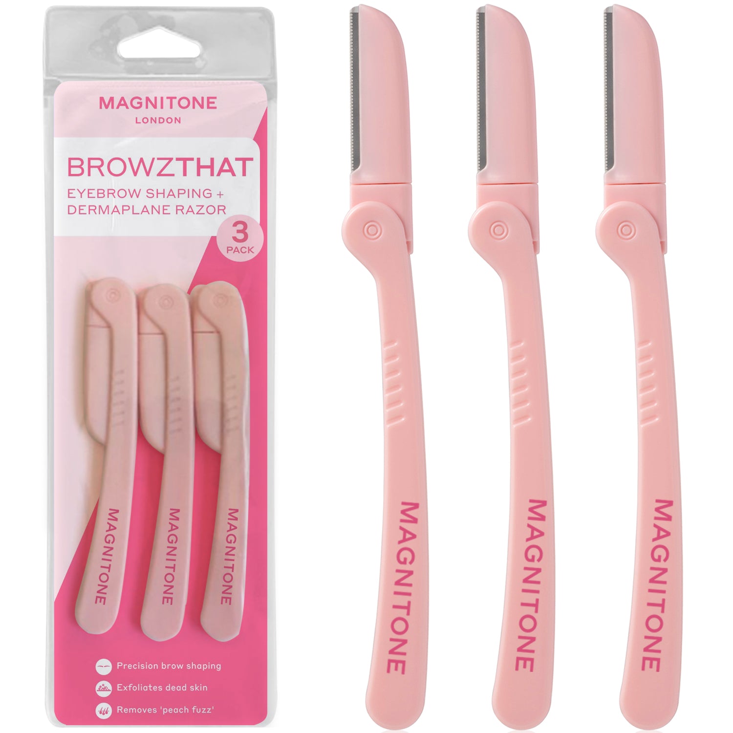 MAGNITONE BROWZTHAT Eyebrow Shaping + Dermaplane Razor